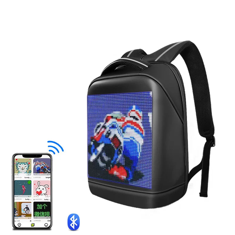 Pixel Art LED Waterproof Backpack – Wyvern's Hoard