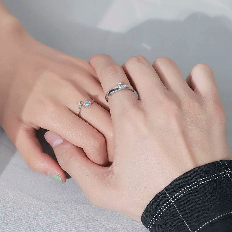 Space Exploration Couple Rings – Wyvern's Hoard