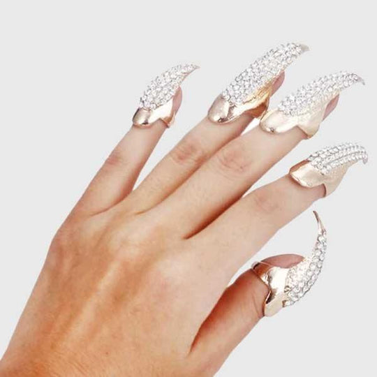 Rhinestone Crystal Claw Rings – Wyvern's Hoard