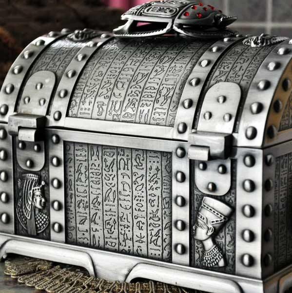 Egyptian Scarab Treasure Chest Jewelry Box – Wyvern's Hoard