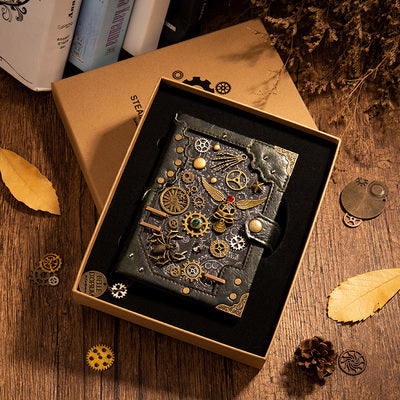 Handcrafted Steampunk Notebook & Writing Set – Wyvern's Hoard