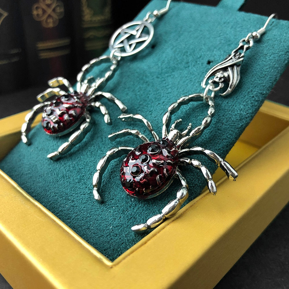 Pentagram Bat & Spiders Earrings – Wyvern's Hoard
